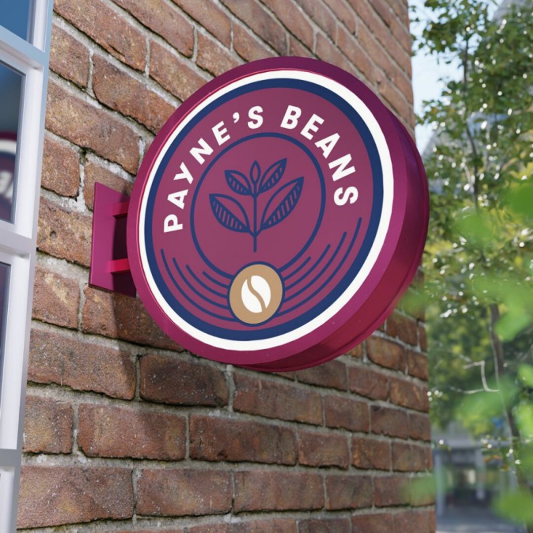 Double Sided Custom Round Exterior Circle Sign and Illuminated - Etsy