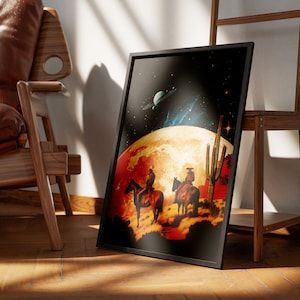 Space Cowboys cosmic Art, Vintage Western, Sci-fi Collage Art, Space ...