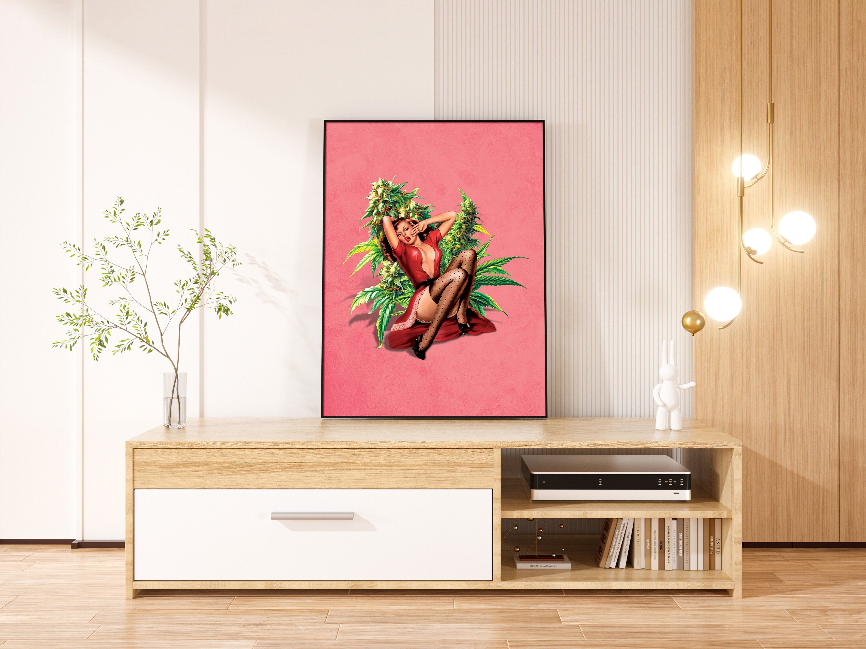 Cannabis Girl weed Poster, Marijuana Art, Pinup Art, Weed Art, Pin up Art, Trippy Wall Art, Weed ...