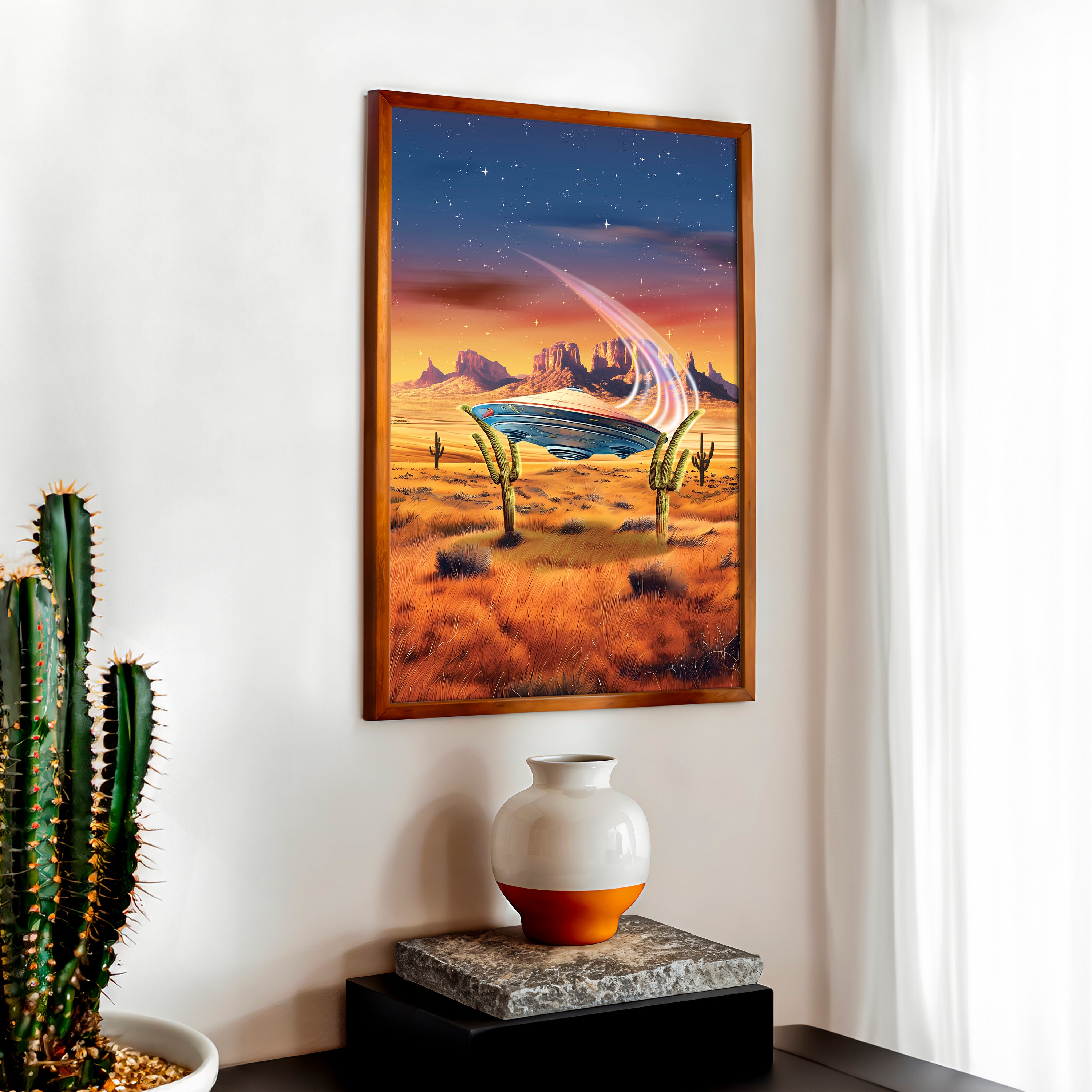 Ufo's to Go UFO Art Trippy Alien Landscape Art Print Adventure Poster ...