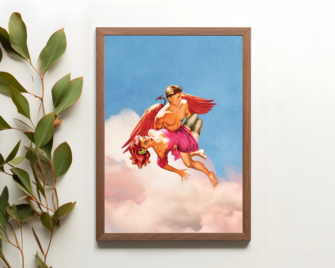 Love's Abduction devil Art, Retro Wall Art, Love Art, Trippy Wall Art ...