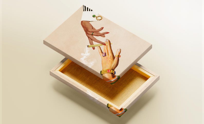 Trippy Weed Poster – Deep Talks Collage Art, Stoner Room Decor, Funky ...