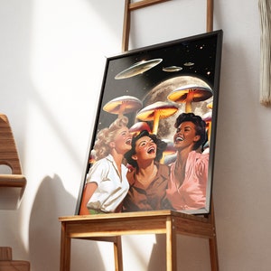 Trippy UFO Adventure (friends Art Print, Trippy UFO Art, Vintage ...