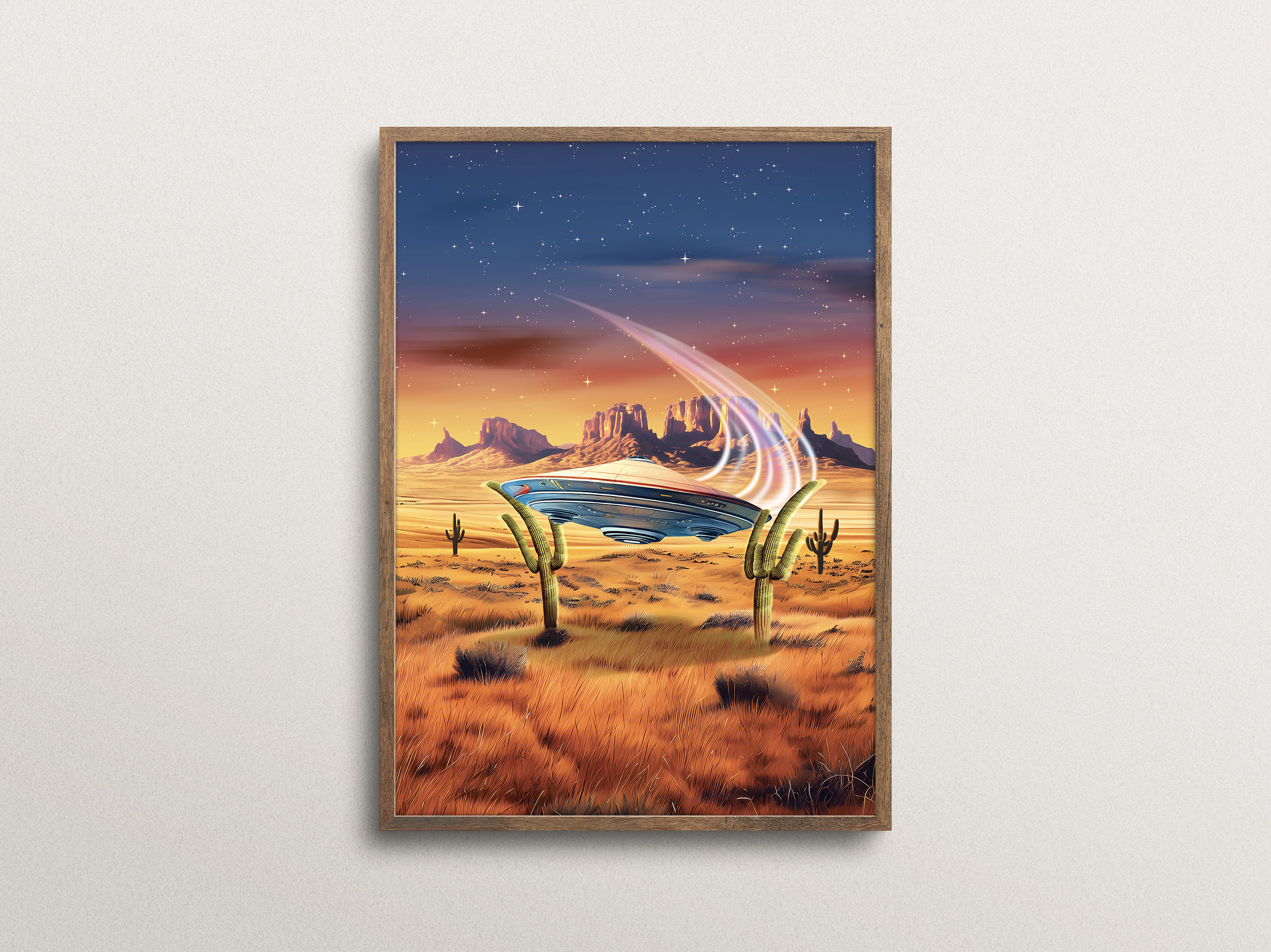 Ufo's to Go UFO Art Trippy Alien Landscape Art Print Adventure Poster ...