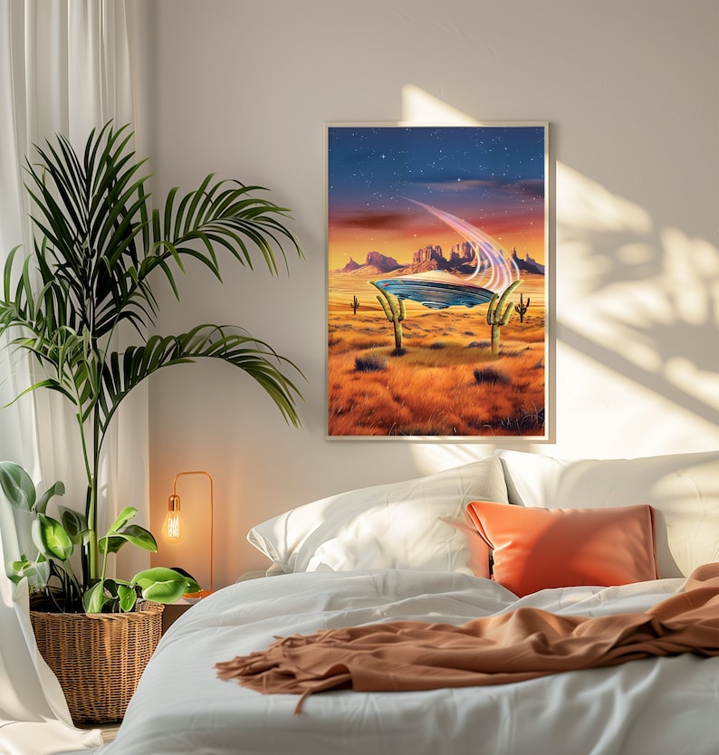 Ufo's to Go UFO Art Trippy Alien Landscape Art Print Adventure Poster ...