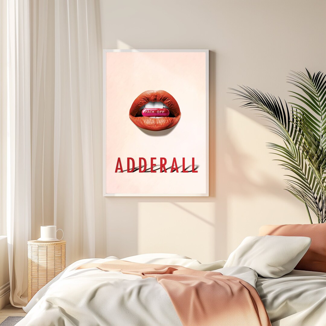 Adderall (adderall Pharmacy Collage Art Trippy Wall Art Print Happy ...