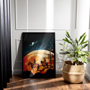 Space Cowboys cosmic Art, Vintage Western, Sci-fi Collage Art, Space ...