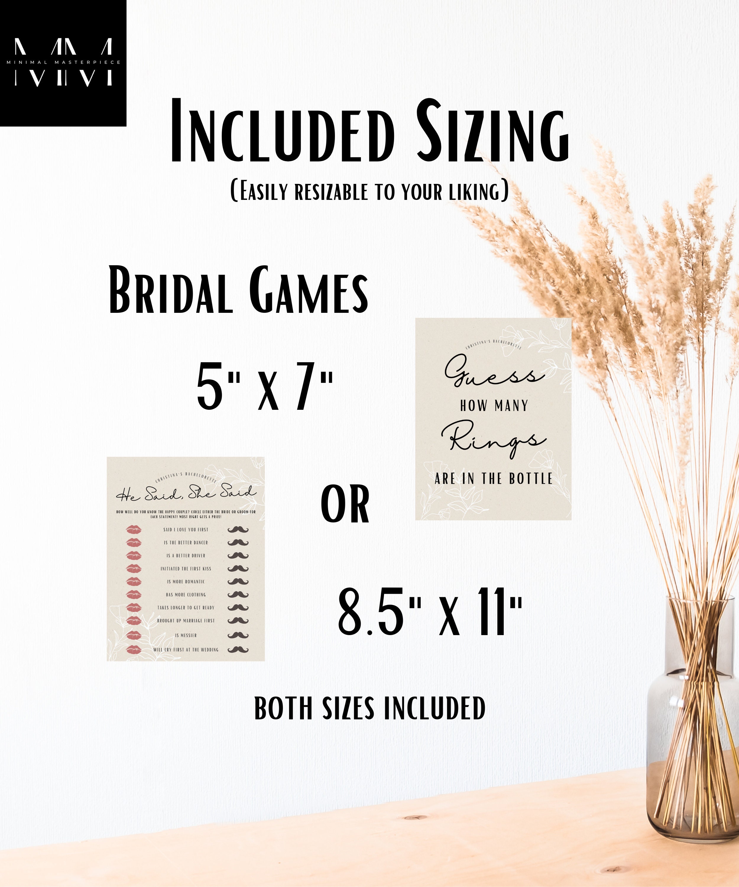 Guess How Many Rings Bridal Shower Game | Minimalist Bridal Shower Game ...