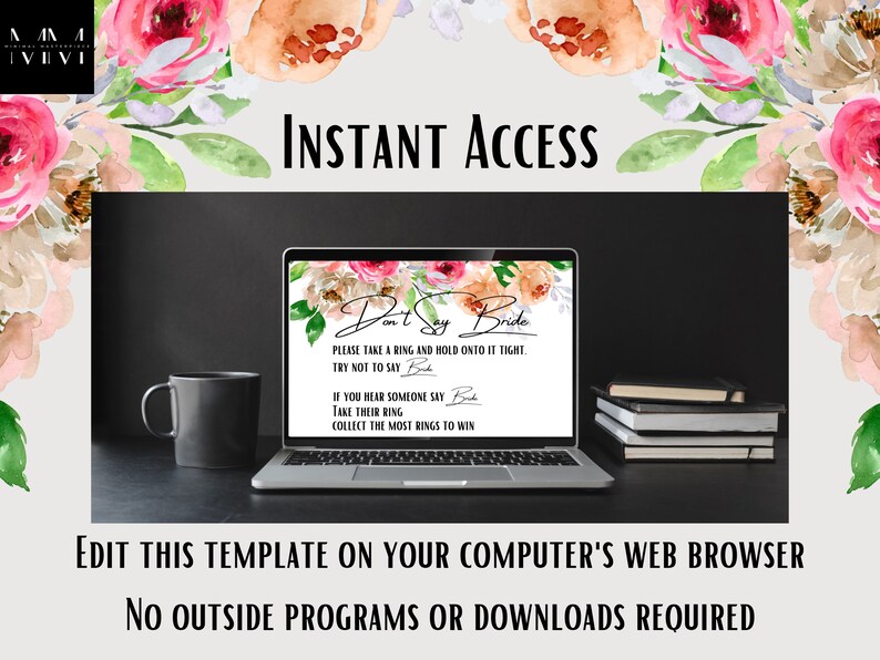 Find the Guest Bingo Bridal Game Floral Printable Bridal Shower Game ...