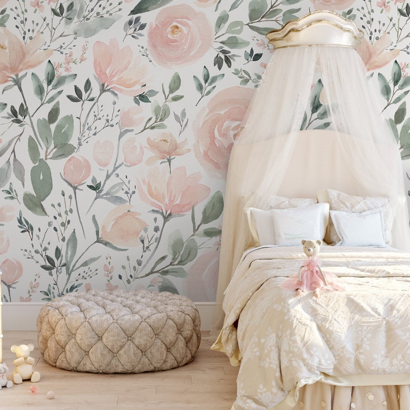 Large Floral Wallpaper - Etsy