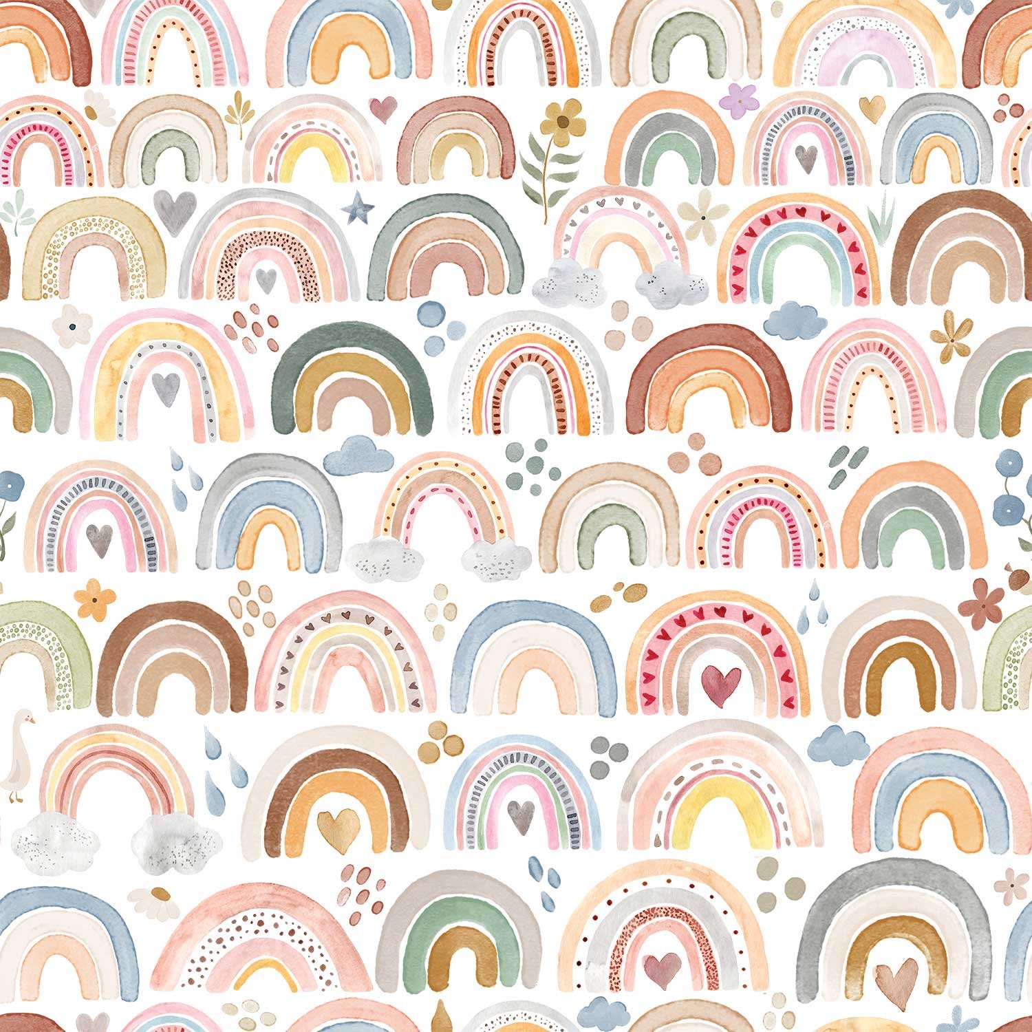 RAINBOW, Removable Wallpaper, PRE-PASTED, Farmhouse Decor, Nursery ...