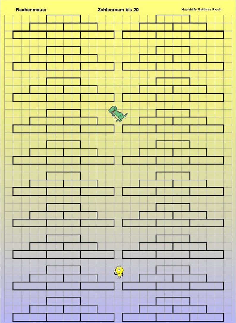 Wall of Calculations Number Space up to 20 Mathematics 1st 2nd Class ...