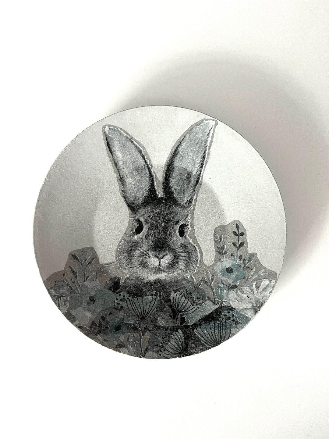 EASTER DEKO Wooden Plate Decorative Plate Rabbit Country House Shabby ...