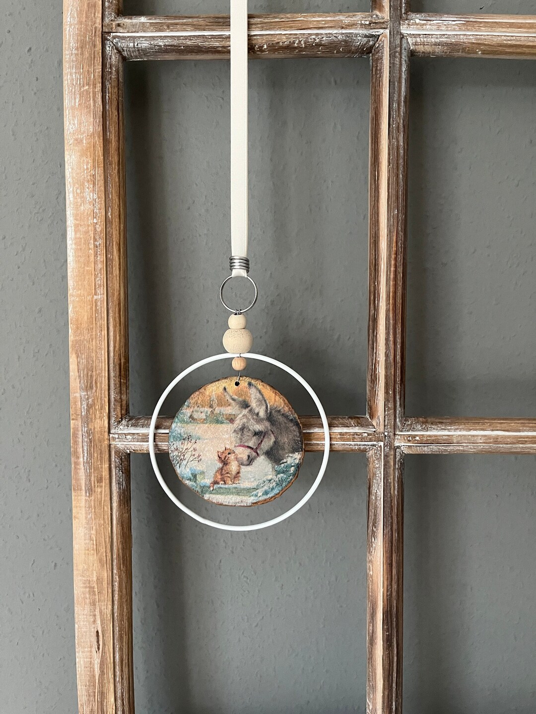 ADVENT Window Decoration Hanger Donkey & Kitten Winter - Etsy