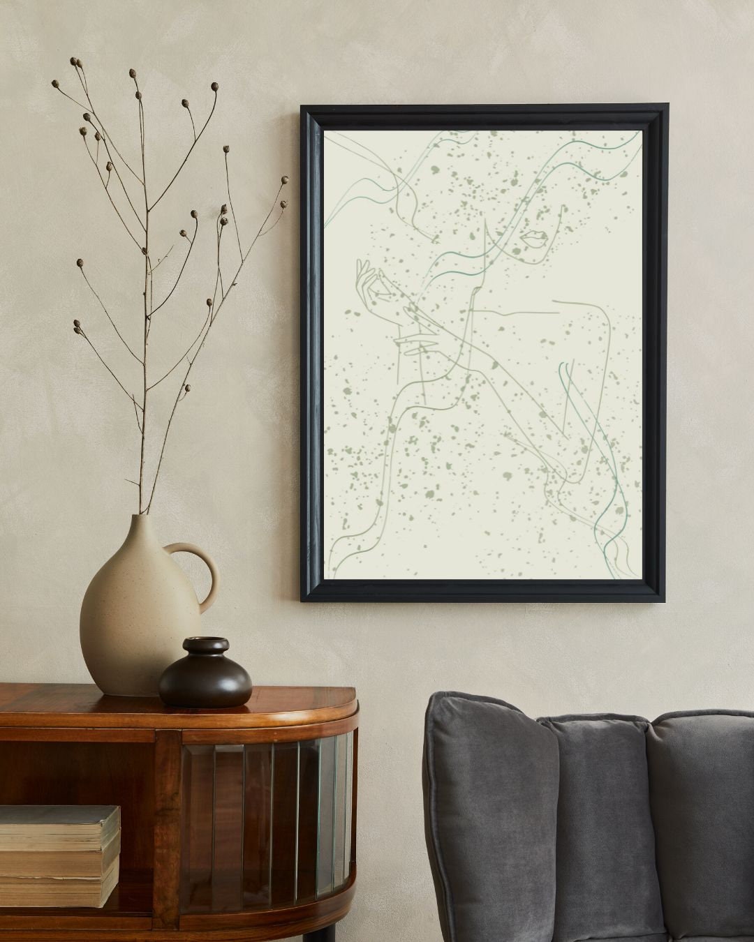 Woman Line Art Print, Female Figure Line Art, Printable Wall Art ...