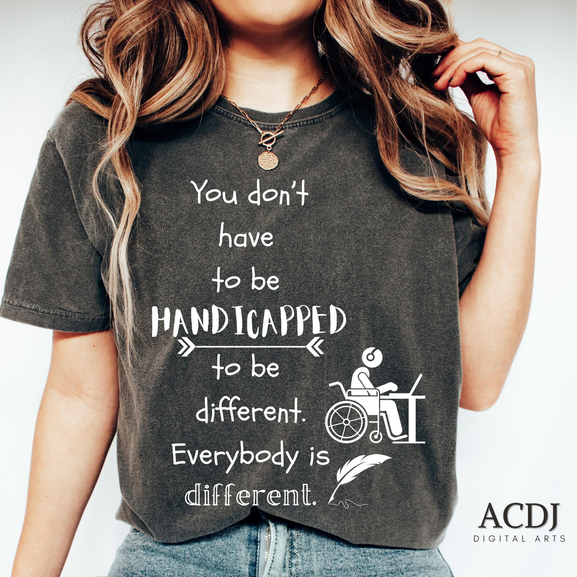 Wheel Chair Svg Sublimation Handicapped Svg Disablility Sign Shirt ...