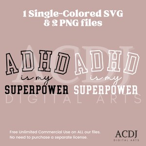 ADHD is My Superpower SVG Neurodiversity Png Sublimation Design Autism ...