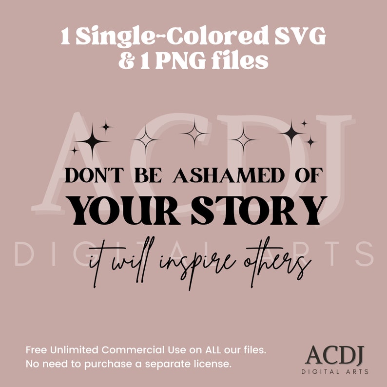 Your Story SVG Motivational Qoute Svg Recovery Svg Don't Be Ashamed Png ...