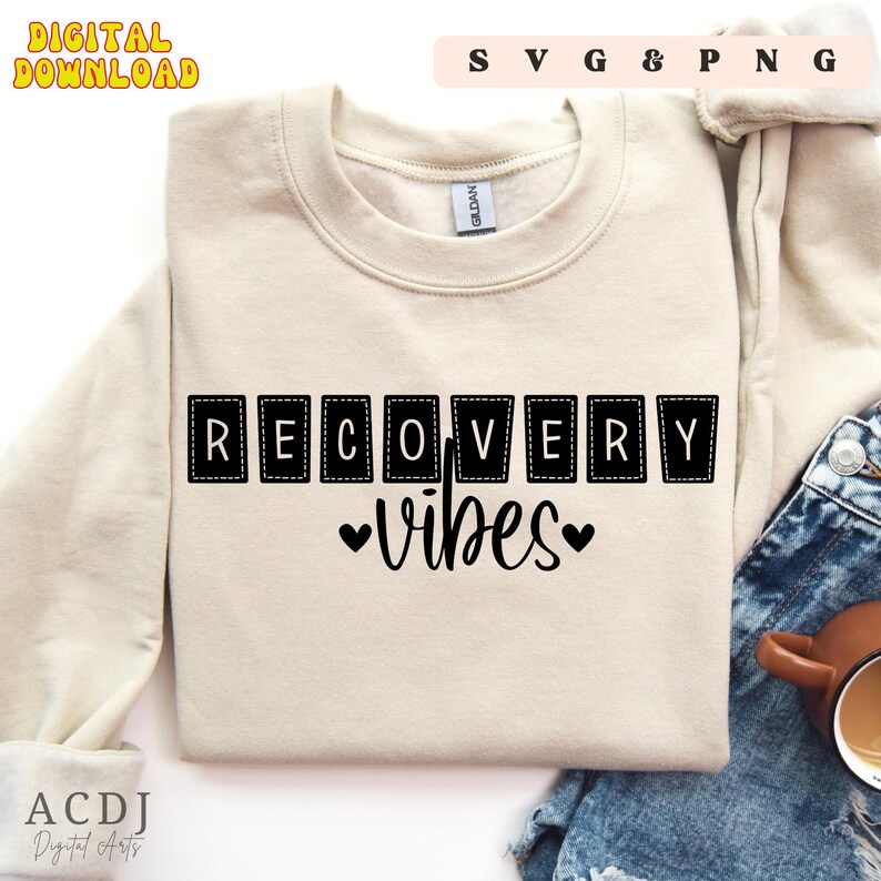Recovery Vibes Svg Png Digital Download Gift for Him Svg Png Sobriety ...