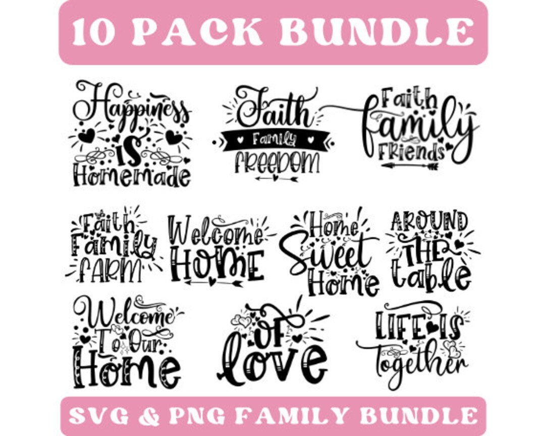 Family Pack SVG PNG Bundle Family Clipart Sublimation Svg for Shirts ...