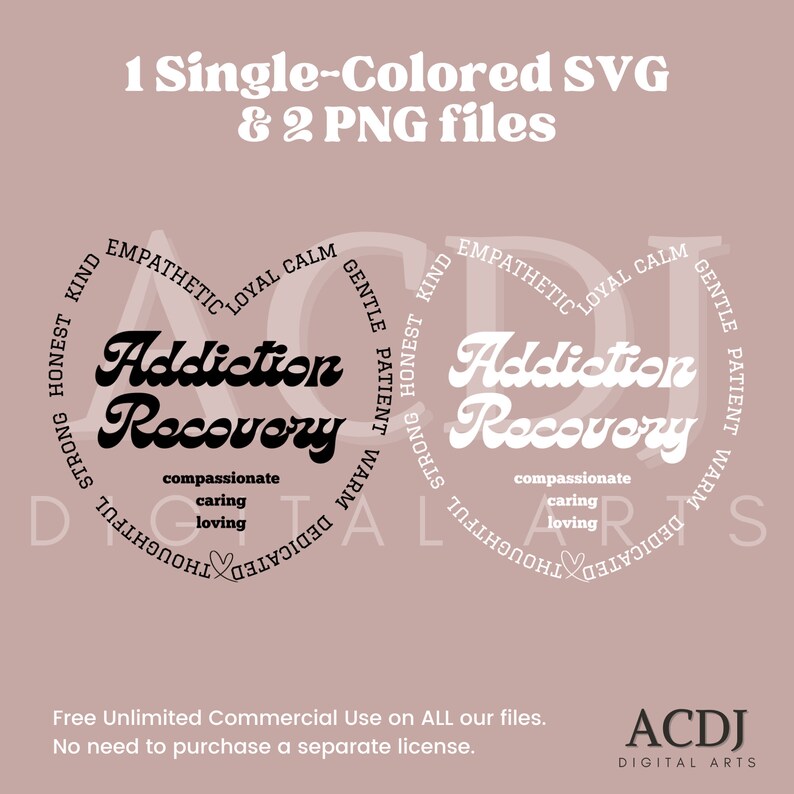 Addiction Svg Cricut File Png Mental Health SVG Sober Heart Design ...