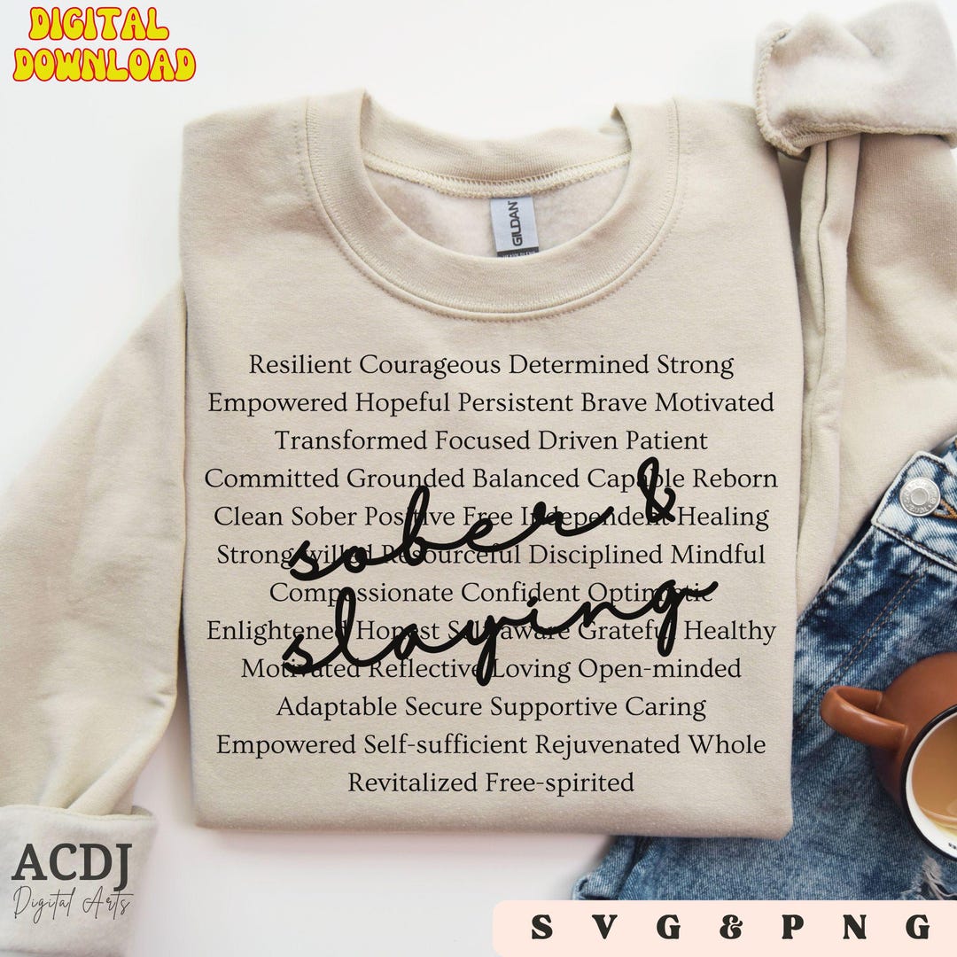 Sobriety SVG PNG Cut File, Inspirational Digital Download for Recovery ...