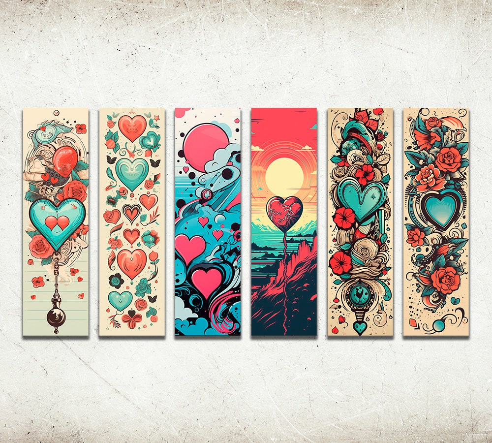 Retro Bookmark PNG Bookmark Bundle Bookmark Printable - Etsy