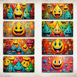 45 Smiley Face License Plate Sublimation Png, Smile Face License Plate ...