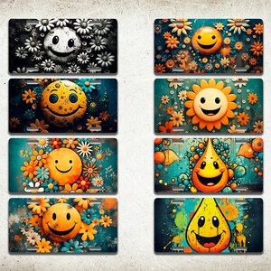 45 Smiley Face License Plate Sublimation Png, Smile Face License Plate ...