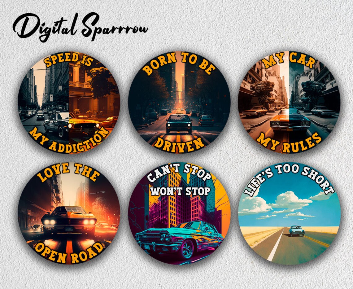 Car Coaster Png, Driver Car Coaster Bundle, Sublimation Design, Digital ...