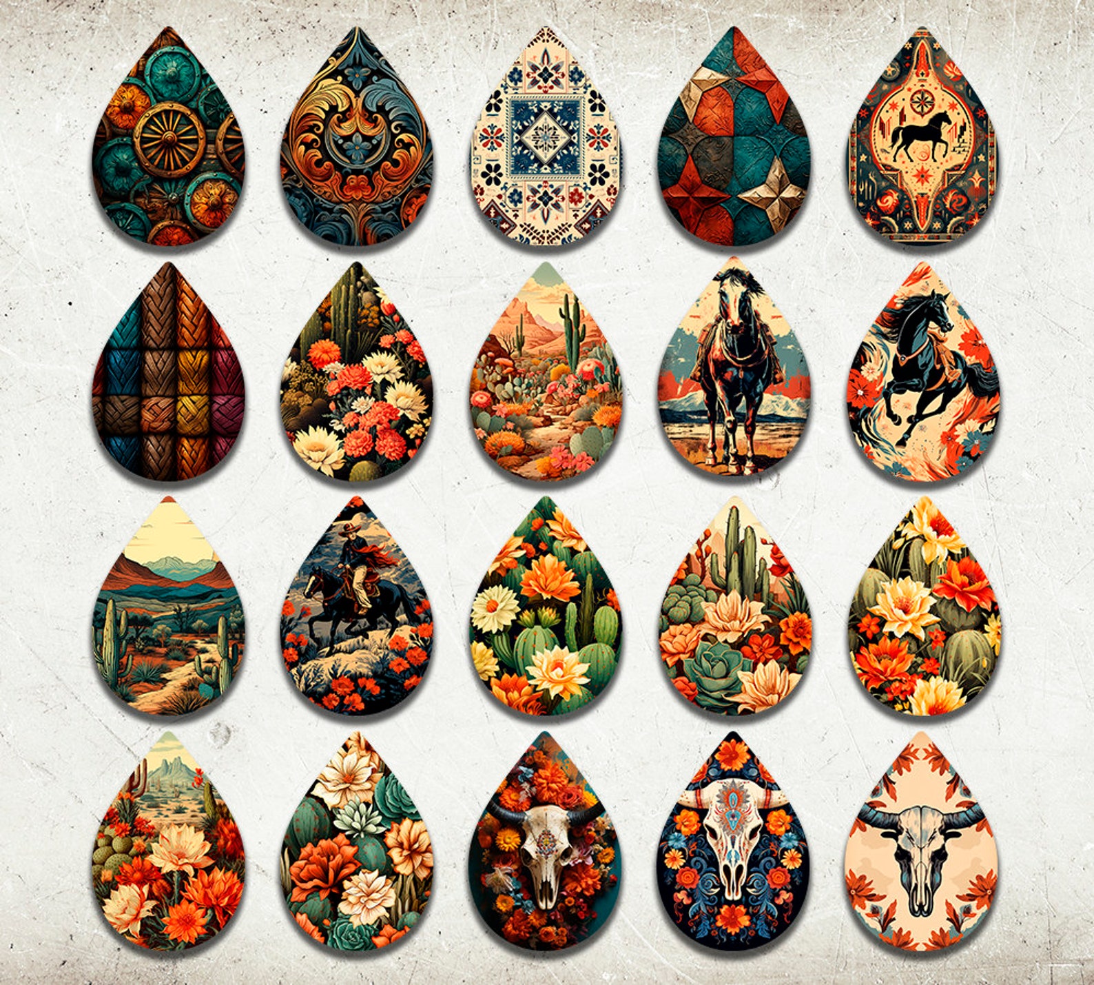 45 Western Earring Sublimation Designs Pattern Earring - Etsy