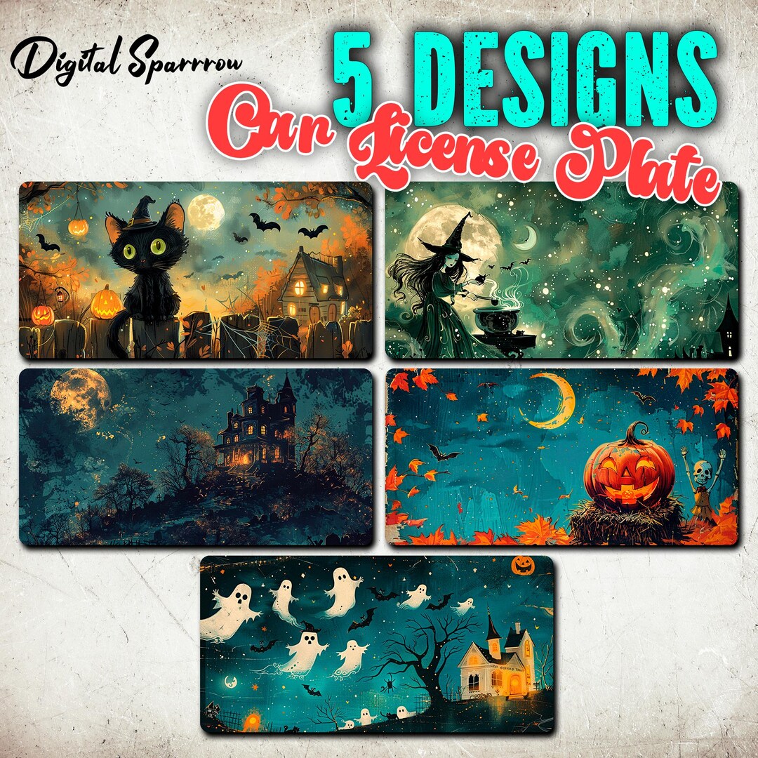 Halloween License Plate Png, Sublimation License Plate Designs, Car ...