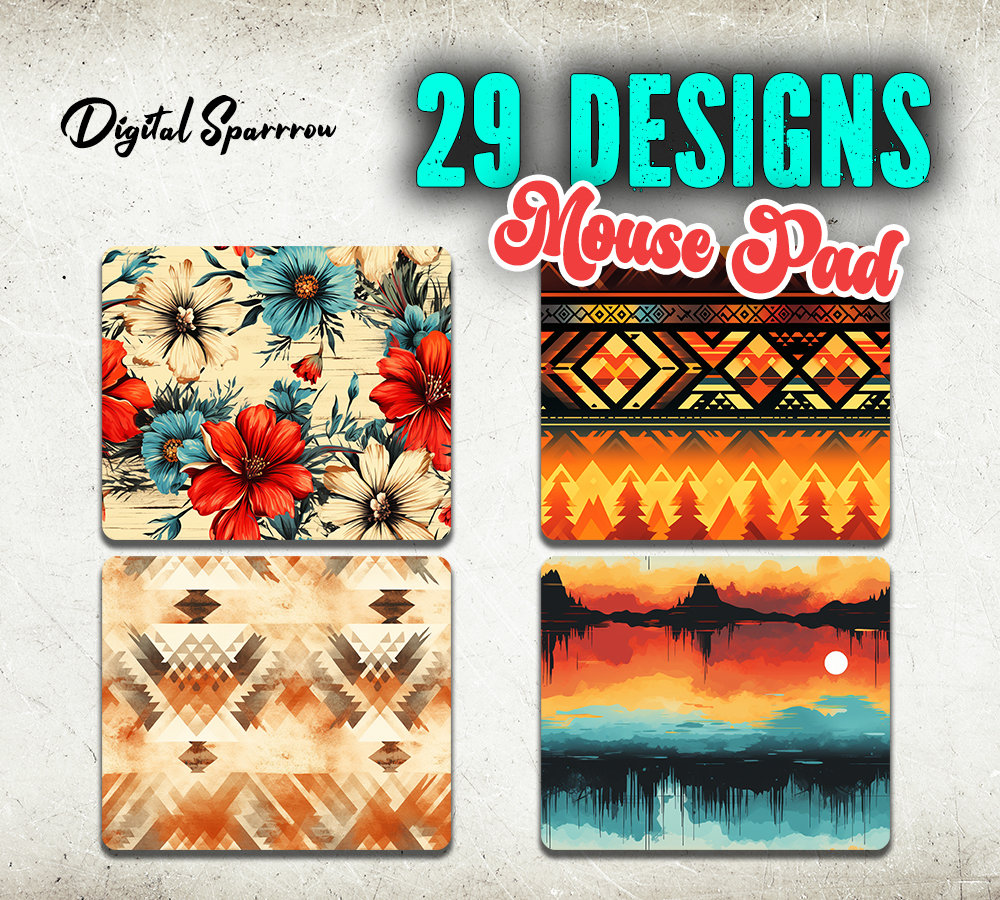 Mouse Pad Sublimation Design Bundle, Mouse Pad Template, Mouse Pad ...