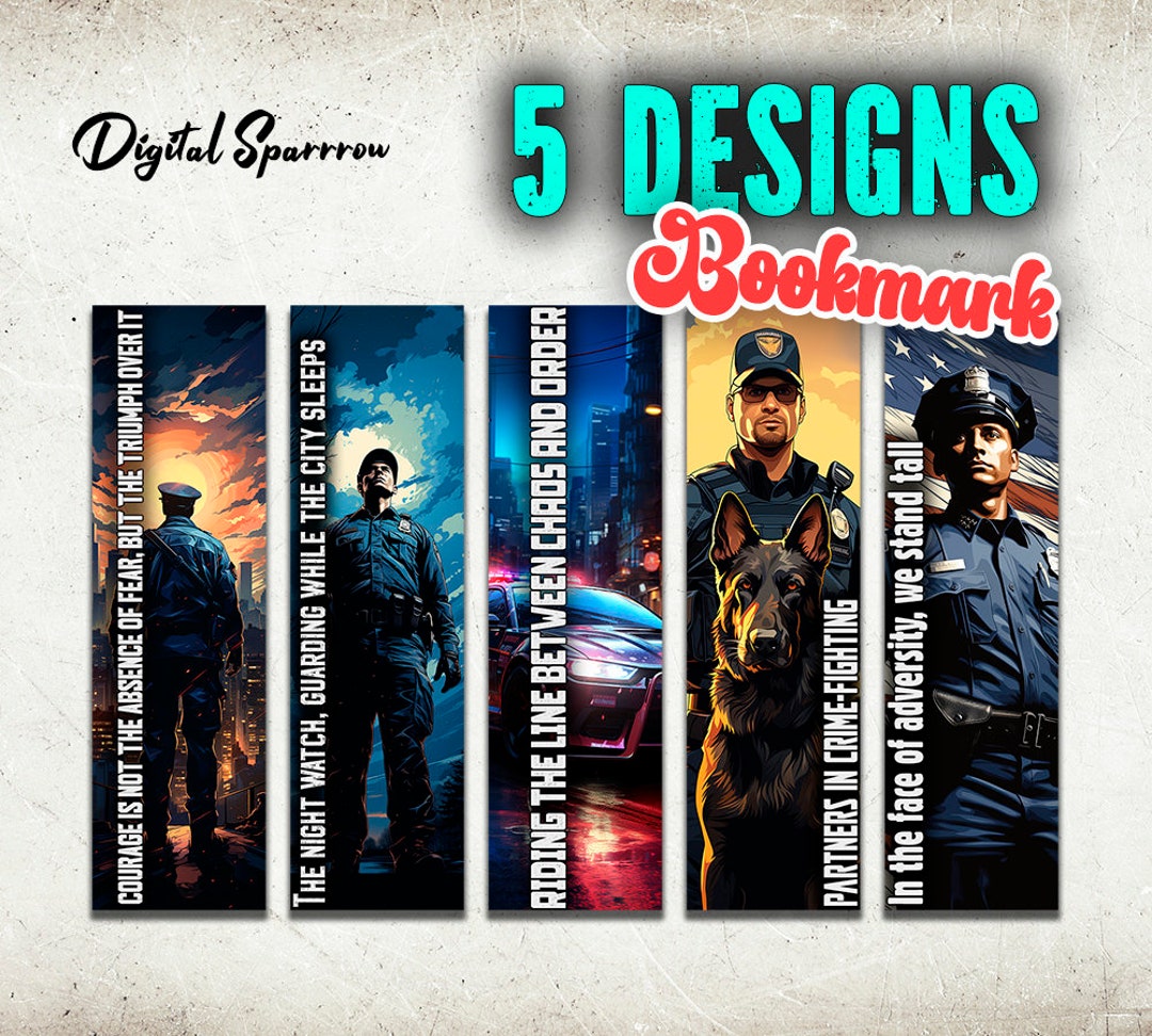 Policeman Bookmark PNG, Bookmark Bundle, Bookmark Printable, Thin Blue ...