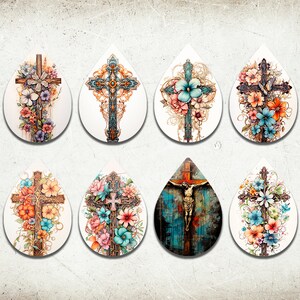Christian Teardrop Earrings Png Sublimation Design Bundle, Teardrop ...
