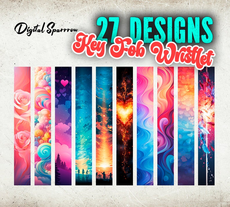 Key Fob Wristlet Sublimation Design, Key Fob Wristlet Bundle, Key Fob ...