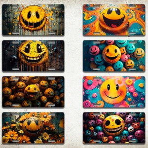 45 Smiley Face License Plate Sublimation Png, Smile Face License Plate ...