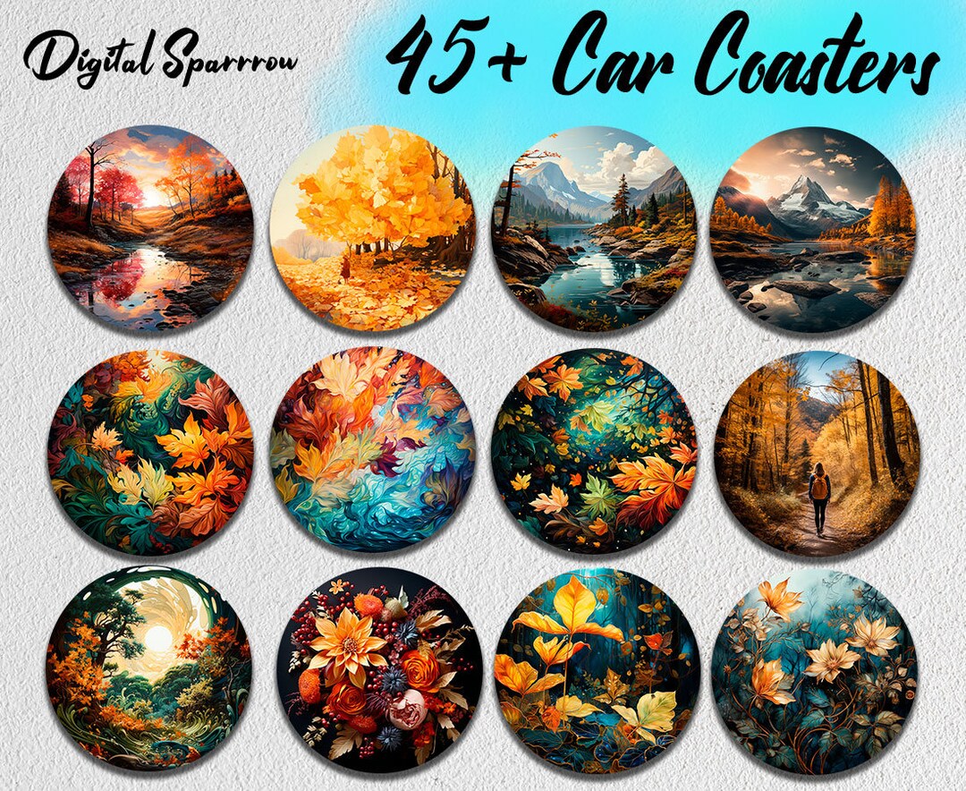 Car Coaster Png, Fall Car Coaster Png, Car Coaster Sublimation Designs ...