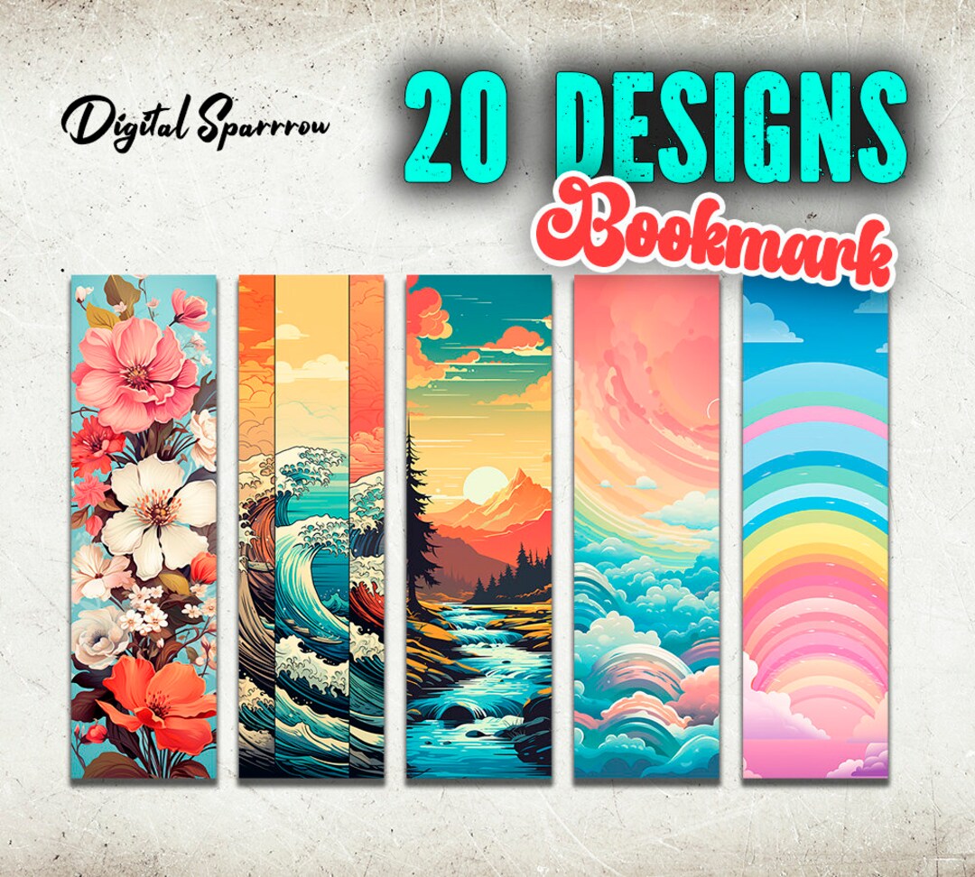 Retro Bookmark PNG, Bookmark Bundle, Bookmark Printable, Bookmark ...