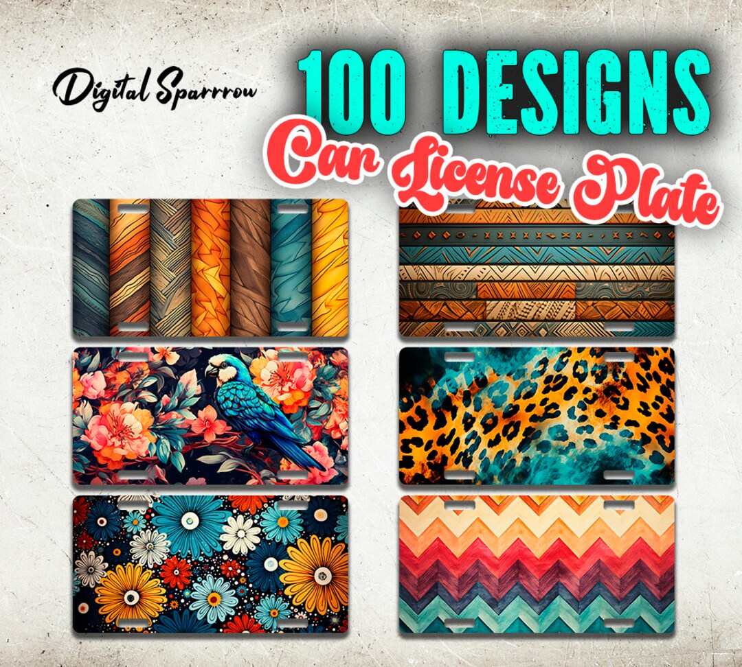100 Patterns License Plate Sublimation Png, License Plate Designs Png ...