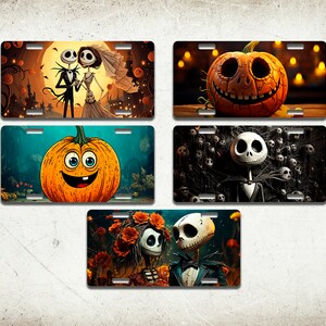 35 Halloween License Plate Sublimation Png, Pumpkin License Plate ...