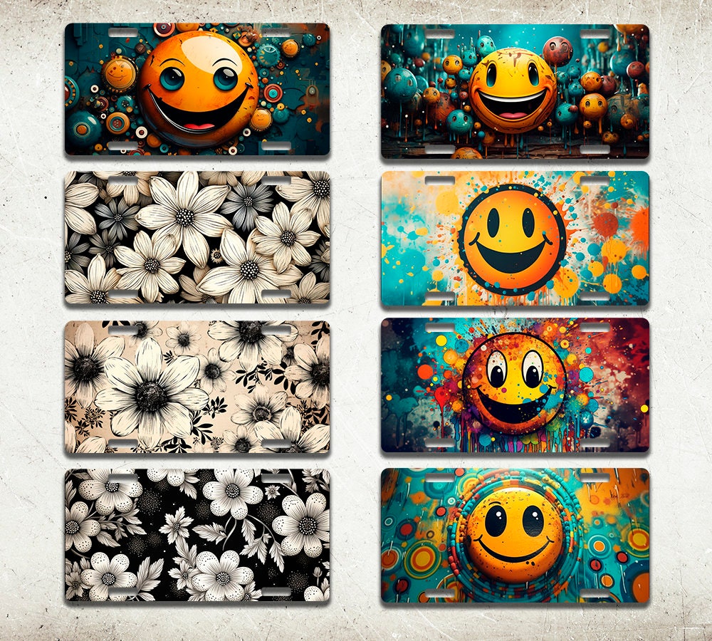 45 Smiley Face License Plate Sublimation Png Smile Face - Etsy
