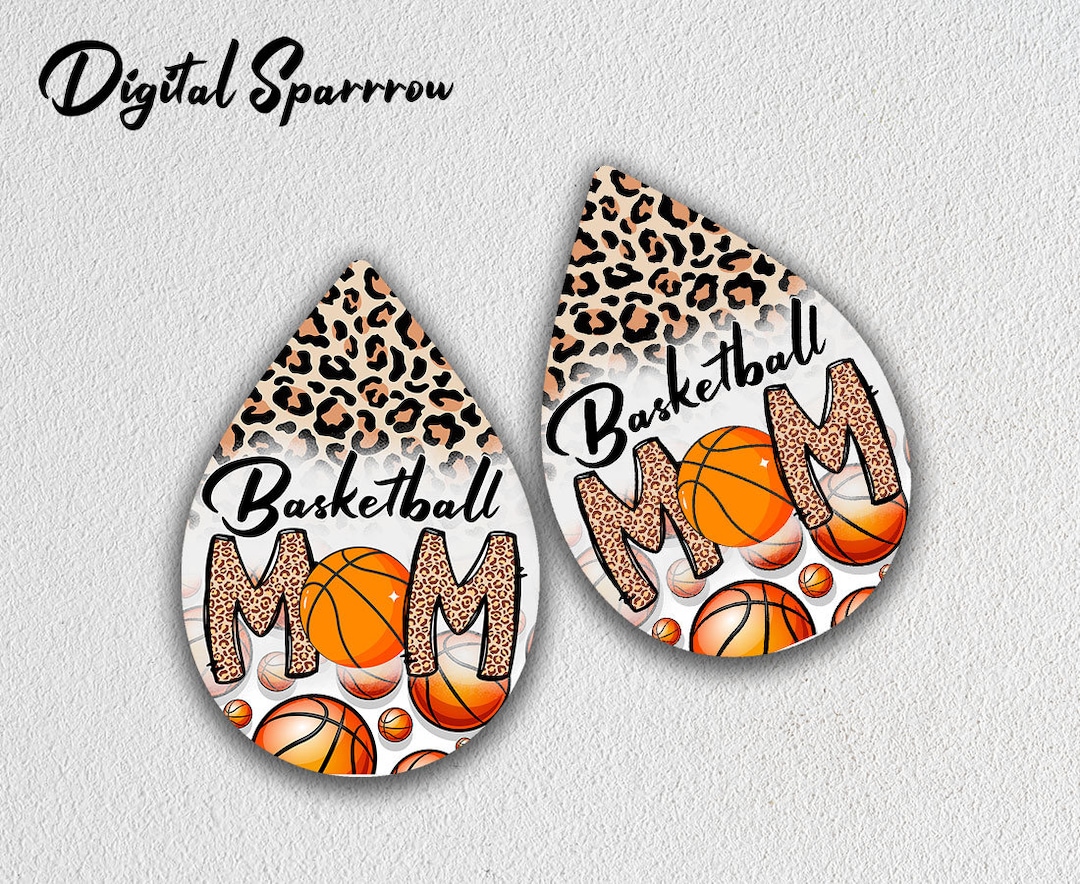 Teardrop Earring Png, Basketball Mom Sublimation Earring Png, Cheetah ...