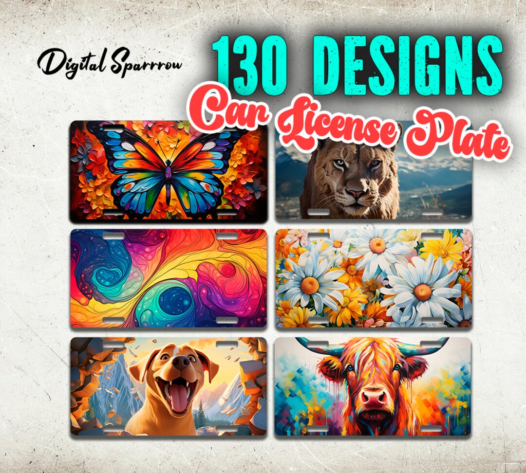 130 License Plate Sublimation Png, License Plate Designs Png, Digital ...