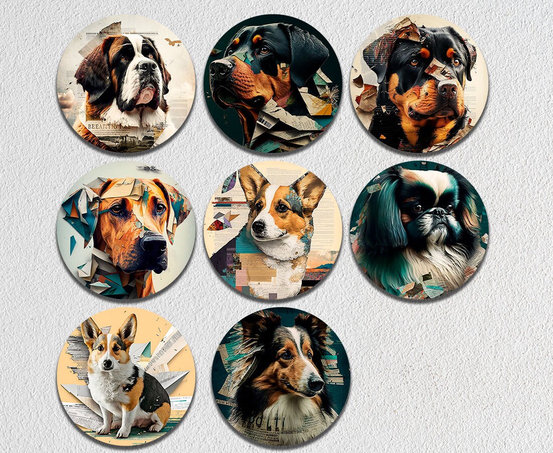 Dogs Collage Car Coaster Png Sublimation Car Coaster - Etsy