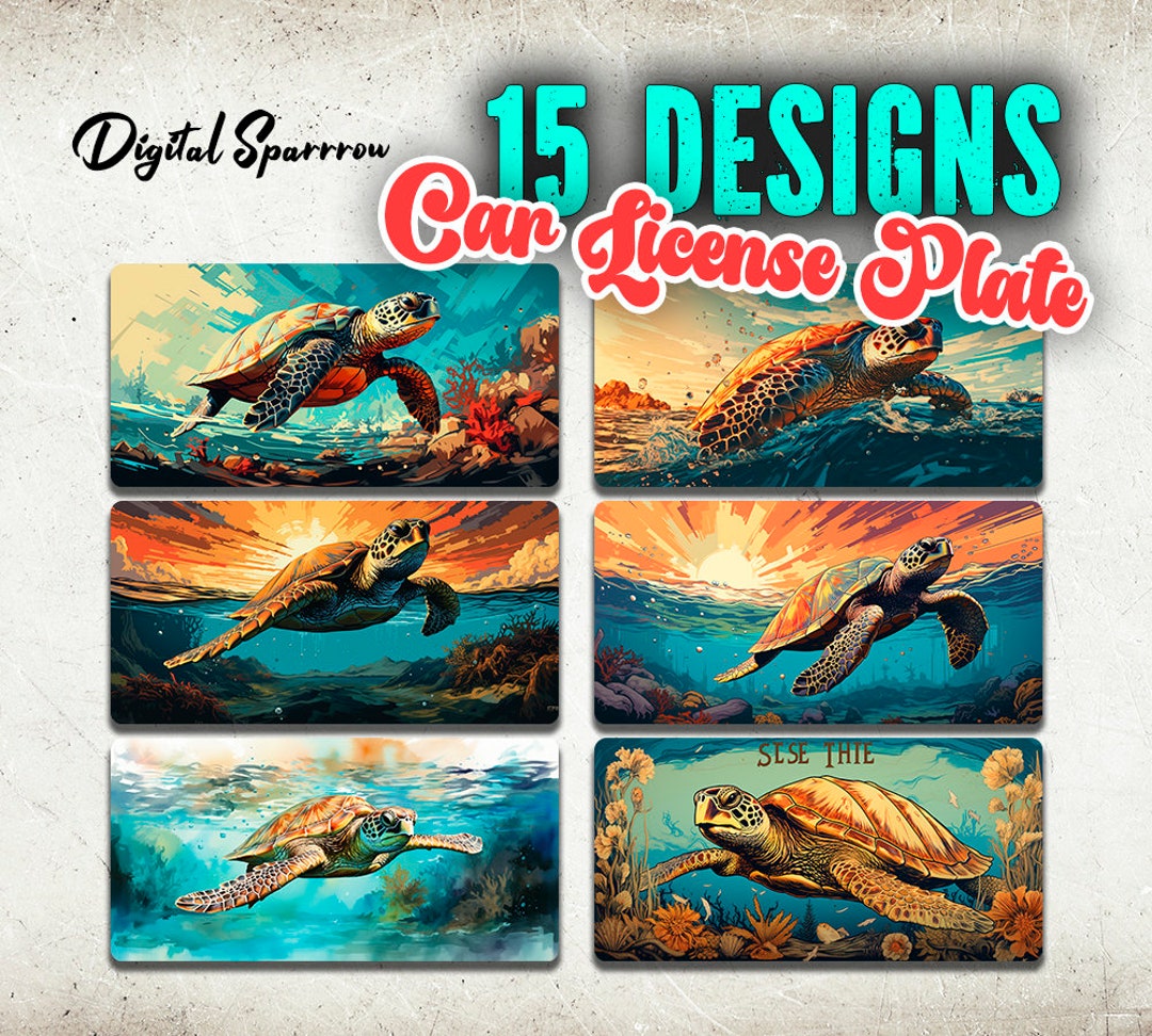 Sea Turtle License Plate Design Sublimation, Car License Plate Design ...