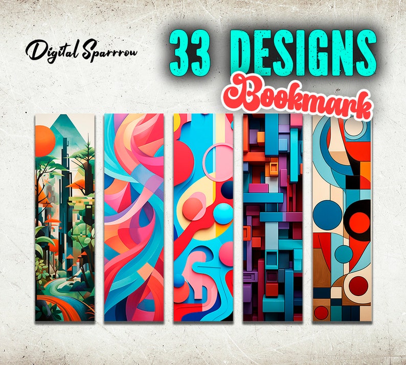 Abstract Bookmark PNG Bookmark Bundle Bookmark Printable - Etsy