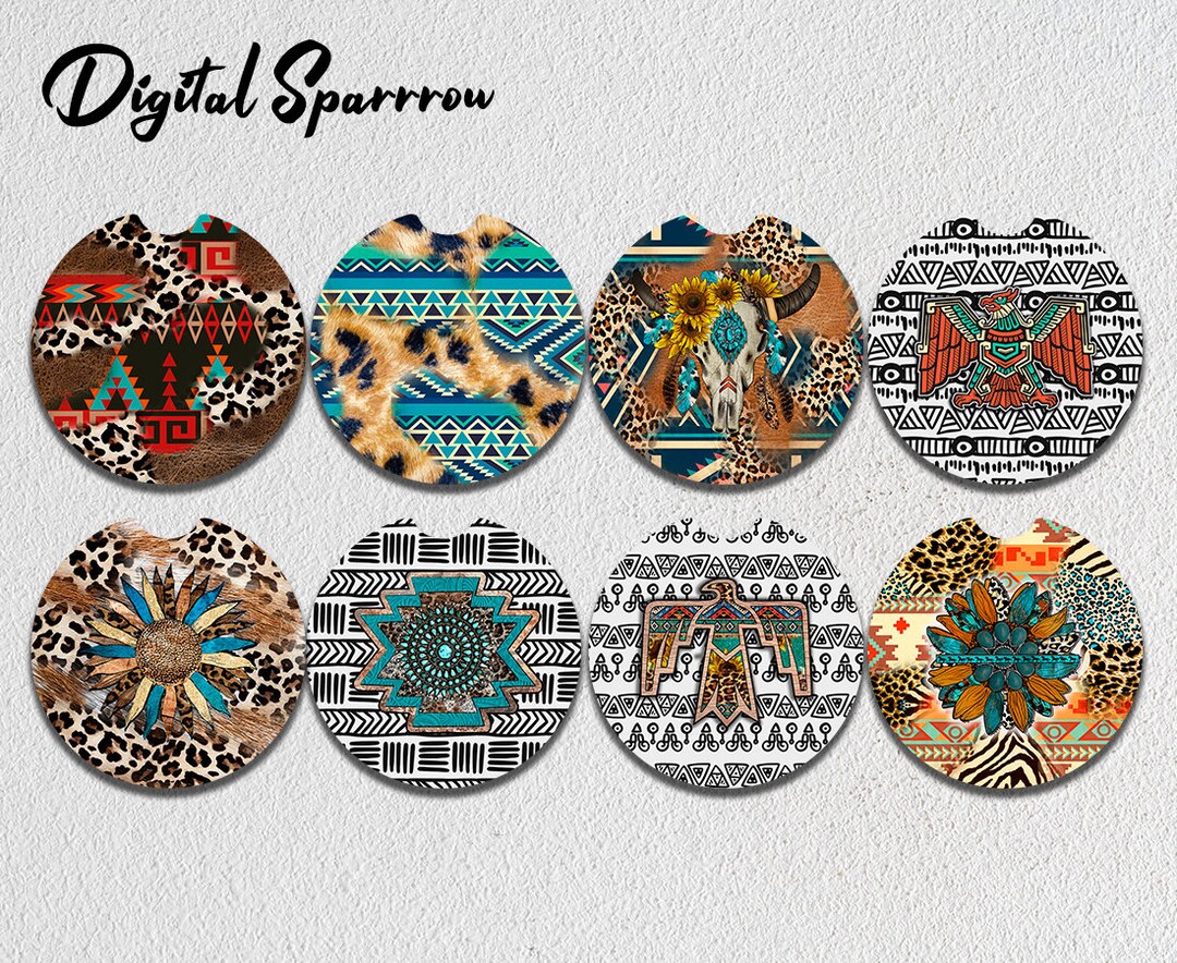 Western Car Coaster Png, Car Coaster Png, Aztec Car Coaster Sublimation ...