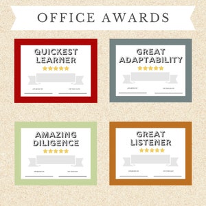Printable Office Employee Awards: Staff Appreciation (digital Download ...
