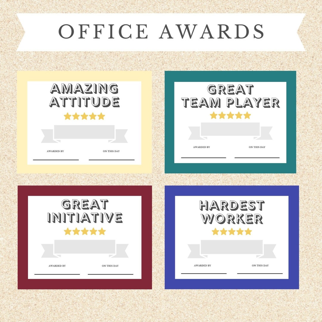 Printable Office Employee Awards: Staff Appreciation (digital Download ...
